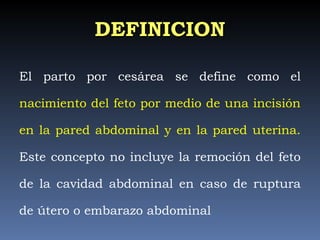 OBSTETRICIA DE LA CESARIA - PROCEDIMIENTOS DE CIRUGIA | PPT
