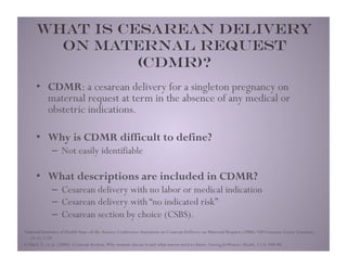Babies On Demand: Cesarean Delivery by Maternal Request | PDF