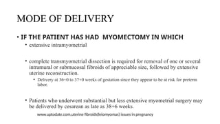 CEASAREAN DELIVERY POST MYOMECTOMY. pptx | PPTX