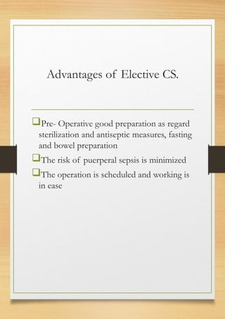 Cesarean section over Labor: indications and advantages | PPTX