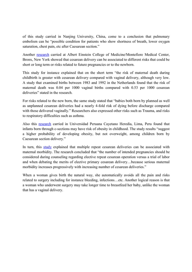 Cesarean Section What Are The Associated Risks Pdf