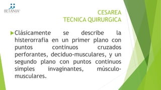 Cesarea tecnica quirurgica | PDF