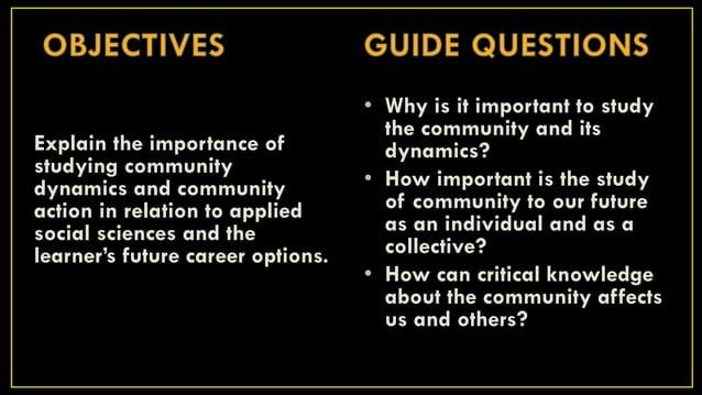 Community Dynamics and Community Actions | PPTX