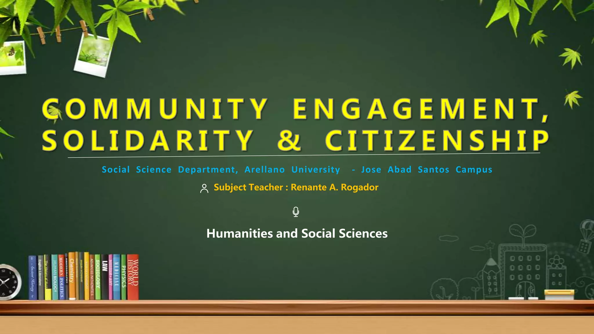 Overview on Community Engagement, Solidarity and Citizenship | PPTX