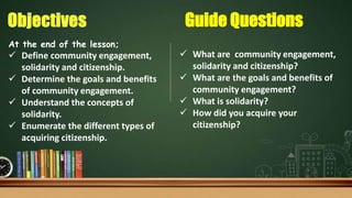 Overview on Community Engagement, Solidarity and Citizenship | PPTX