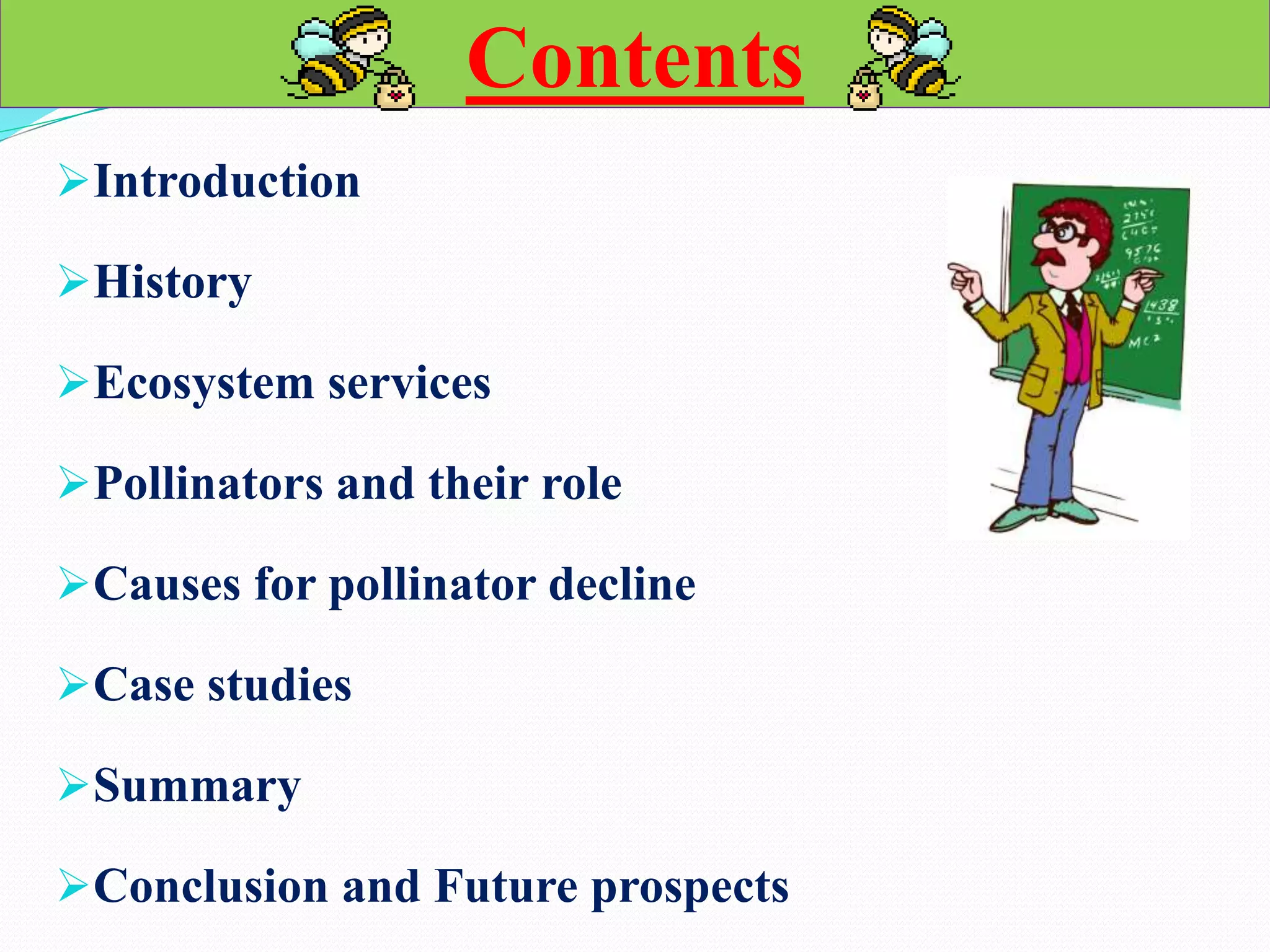 Ecosystem services provided by pollinators | PPTX