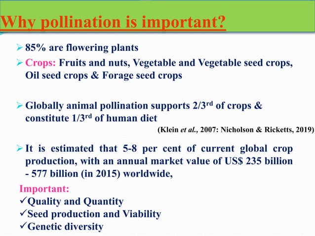 Ecosystem services provided by pollinators | PPTX