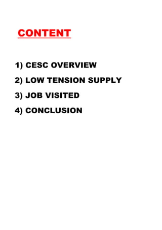 CESC LTD. TRAINING REPORT | PDF