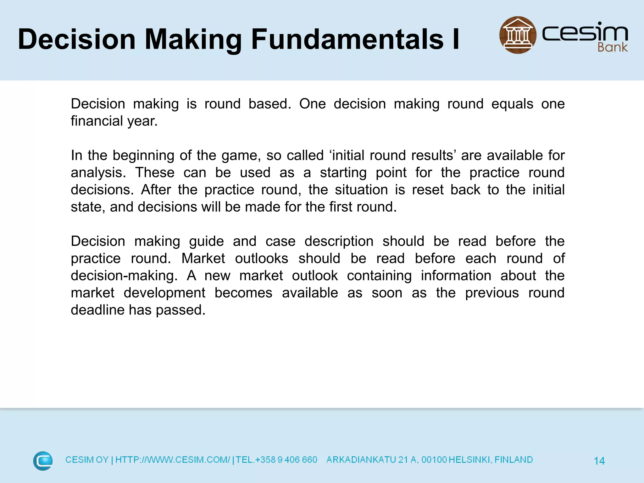 Cesim Bank Banking and Financial Services Management Simulation Game ...