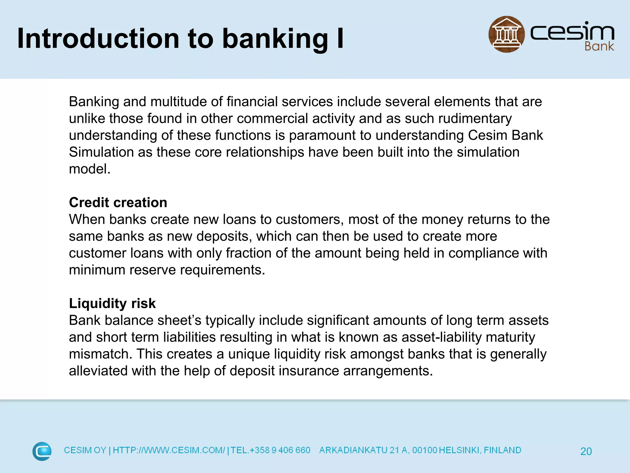Cesim Bank Banking and Financial Services Management Simulation Game ...