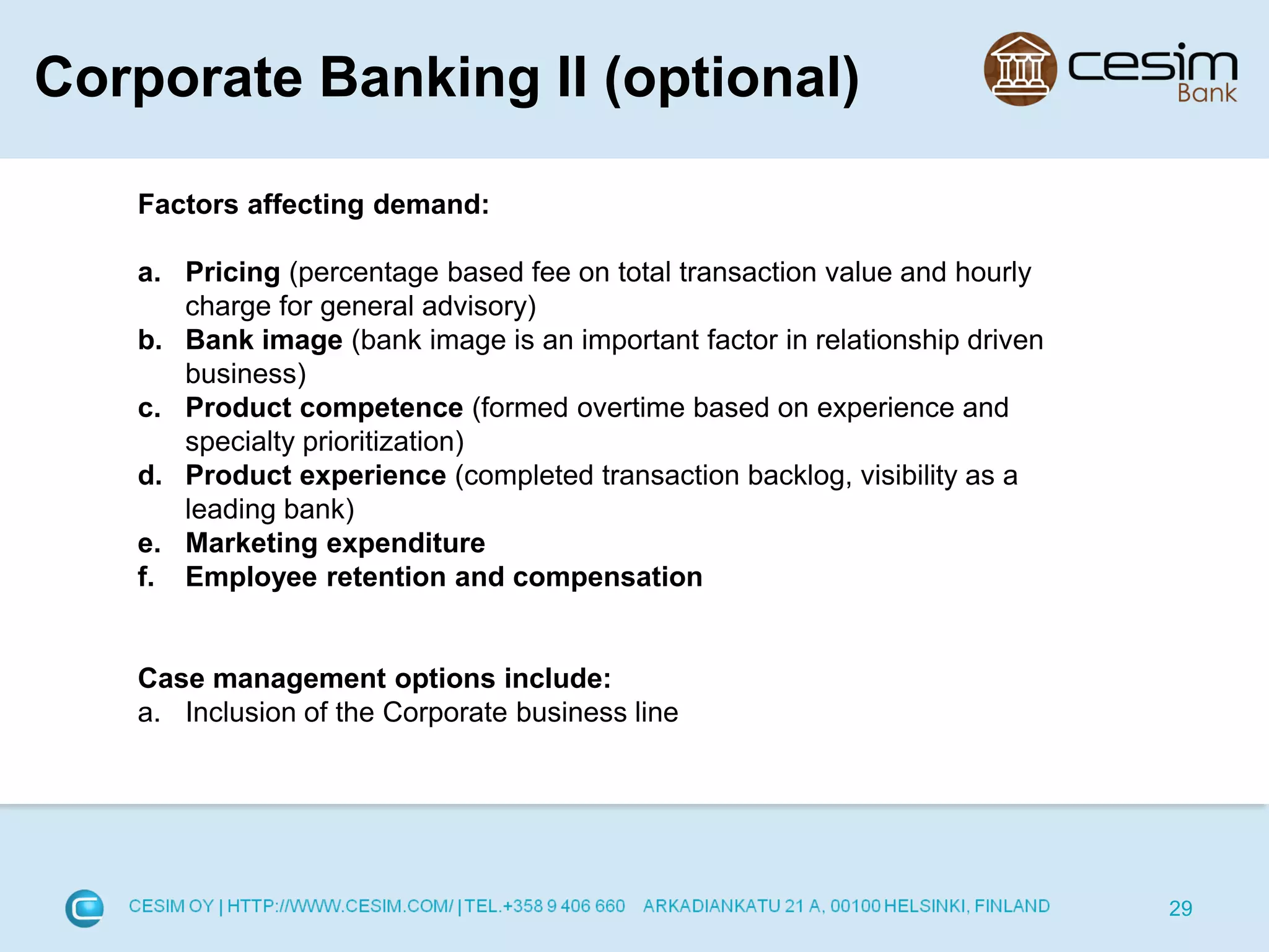Cesim Bank Banking and Financial Services Management Simulation Game ...
