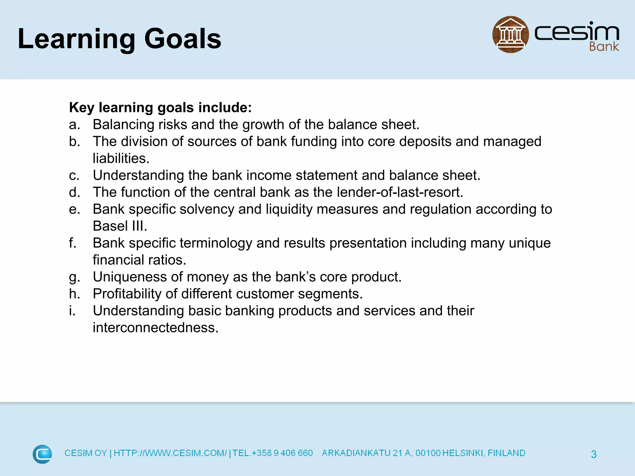 Cesim Bank Banking and Financial Services Management Simulation Game ...