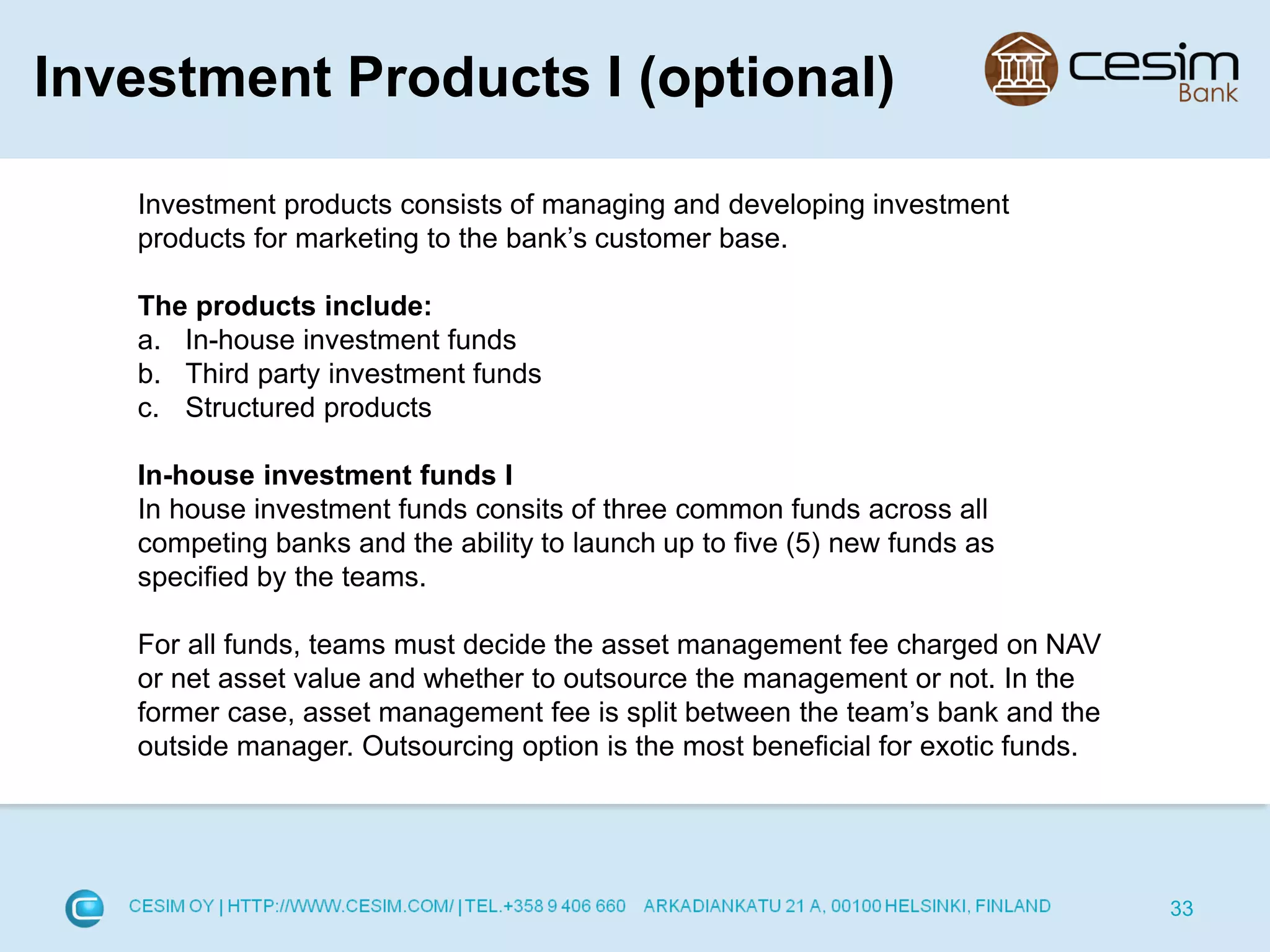Cesim Bank Banking and Financial Services Management Simulation Game ...