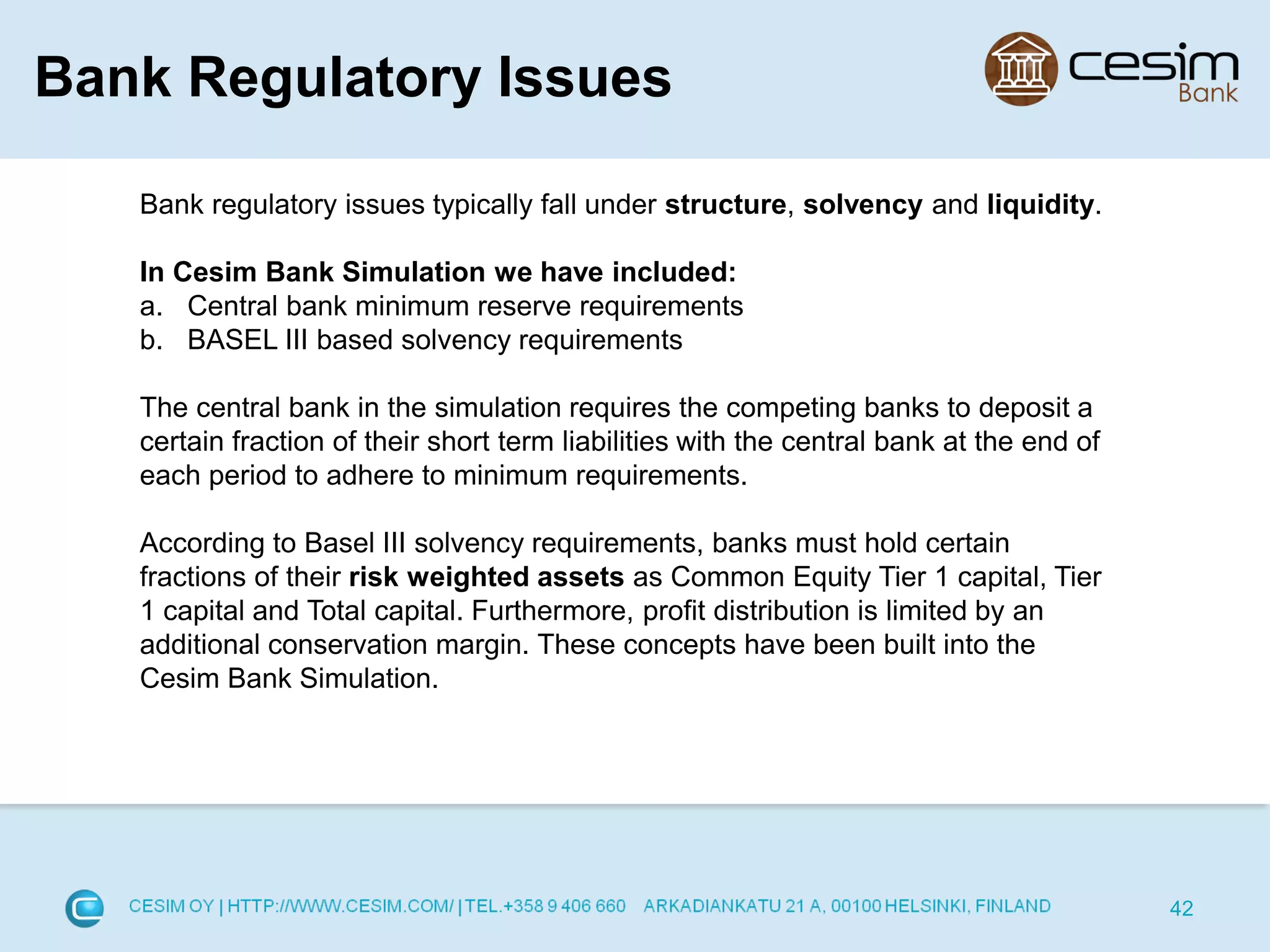 Cesim Bank Banking and Financial Services Management Simulation Game ...