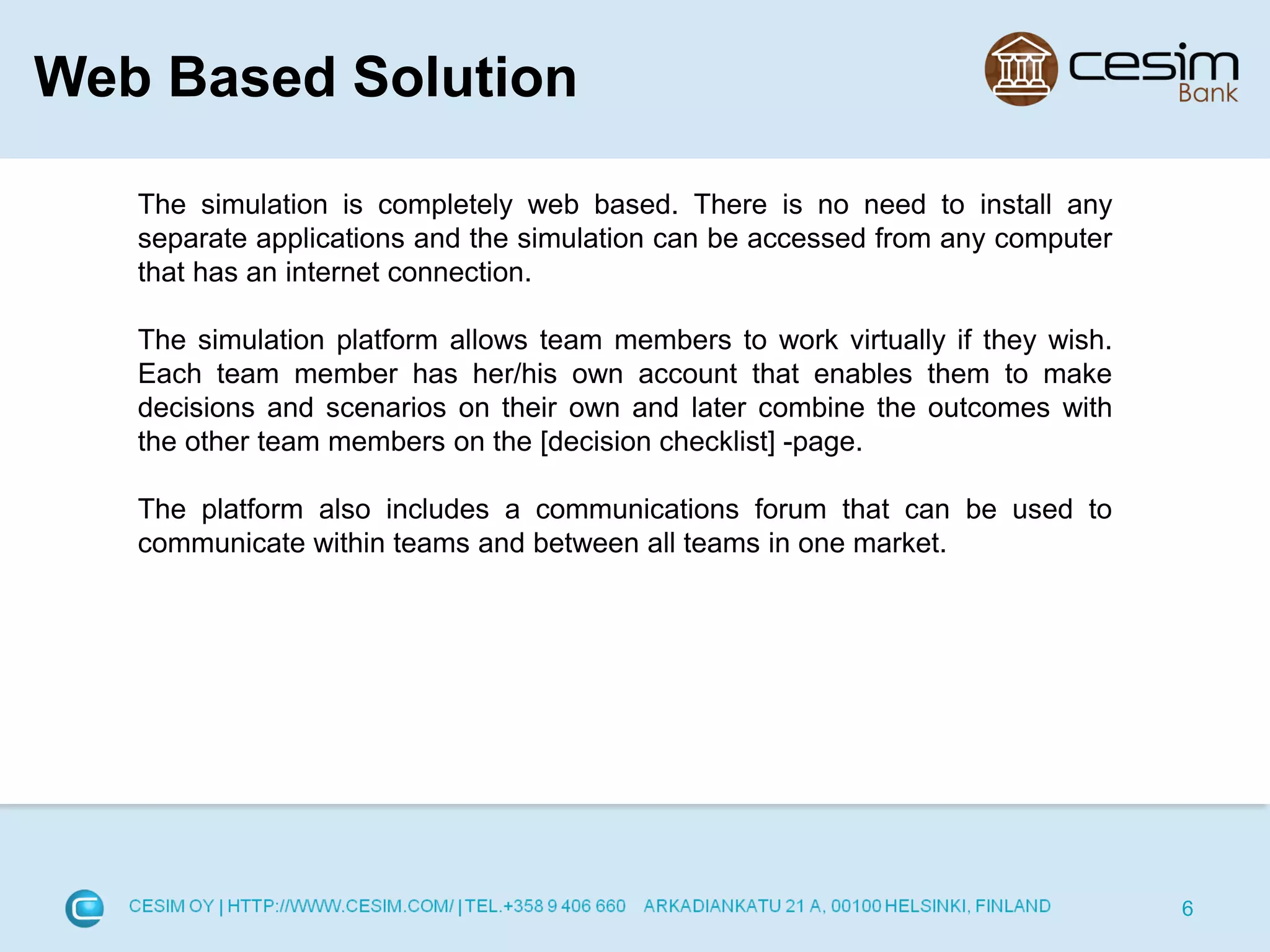 Cesim Bank Banking and Financial Services Management Simulation Game ...