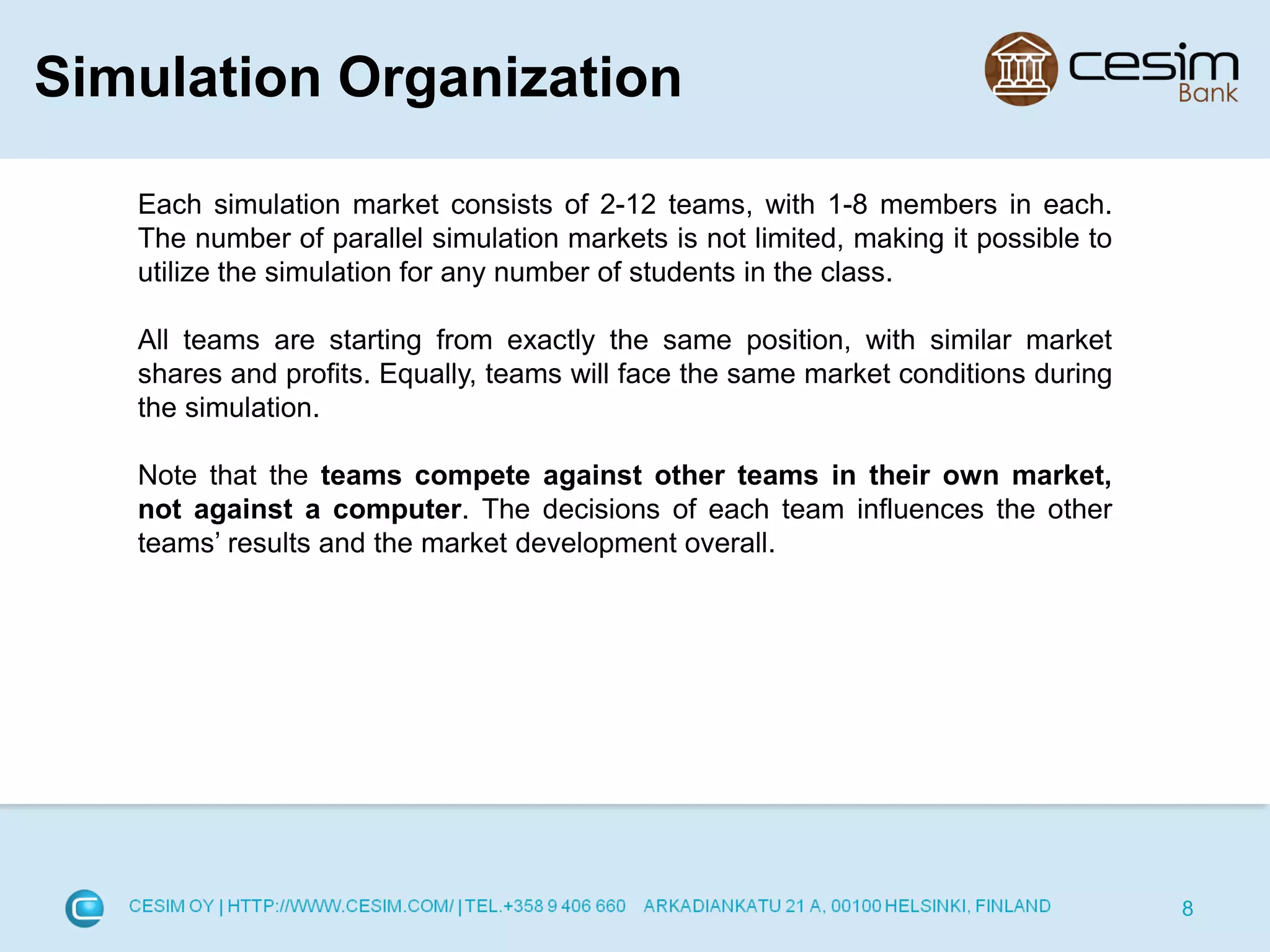 Cesim Bank Banking and Financial Services Management Simulation Game ...