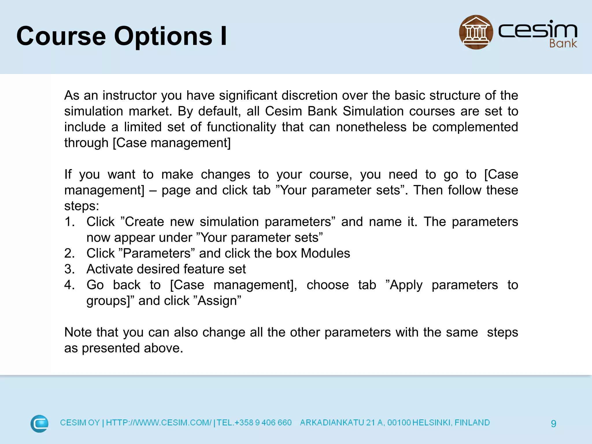 Cesim Bank Banking and Financial Services Management Simulation Game ...