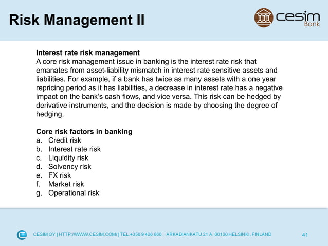 Cesim Bank Banking and Financial Services Management Simulation Game ...