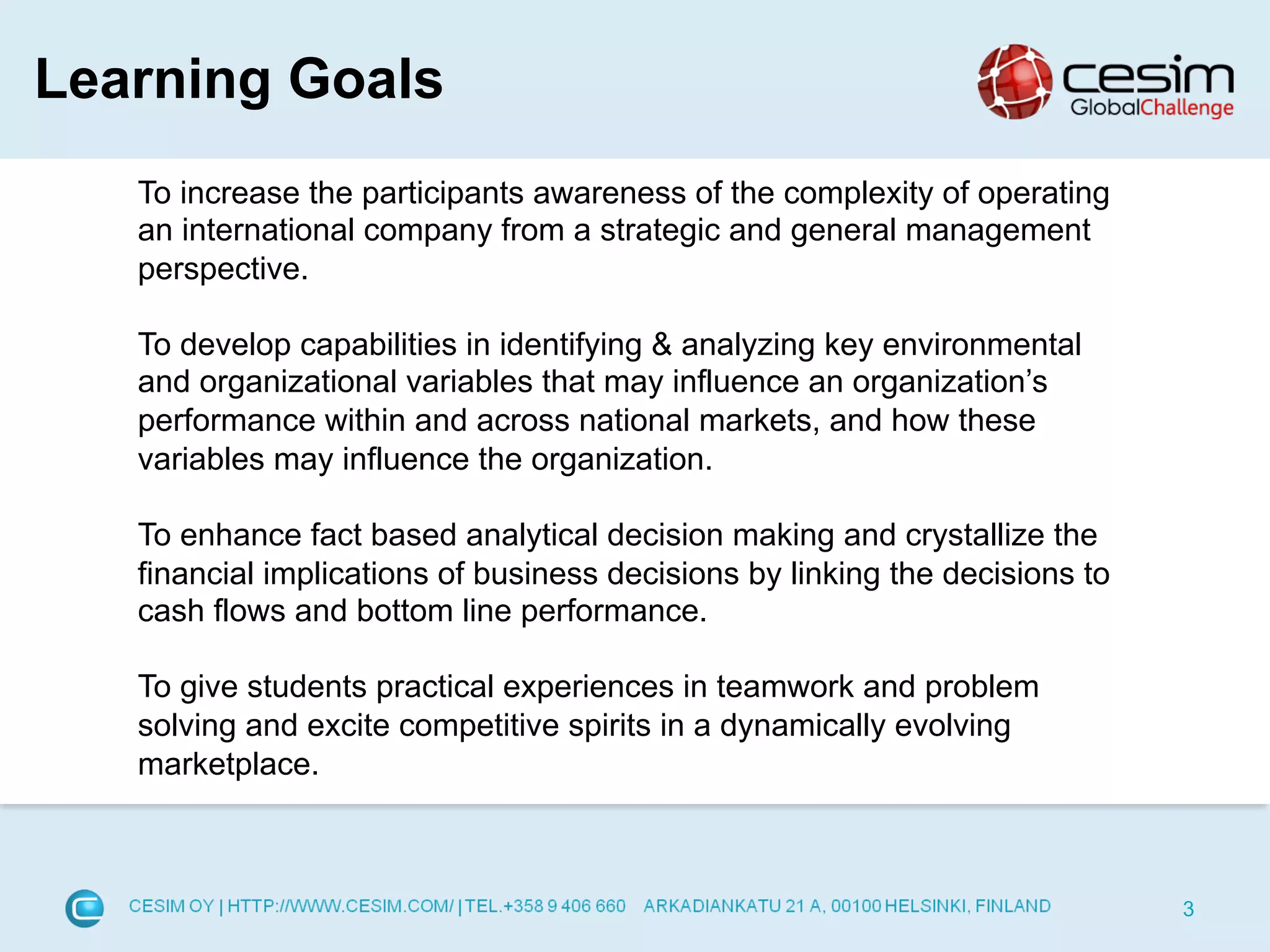 Cesim Global Challenge International Business Simulation and Strategy ...