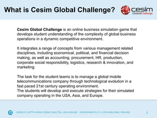 Cesim Global Challenge International Business Simulation and Strategy ...
