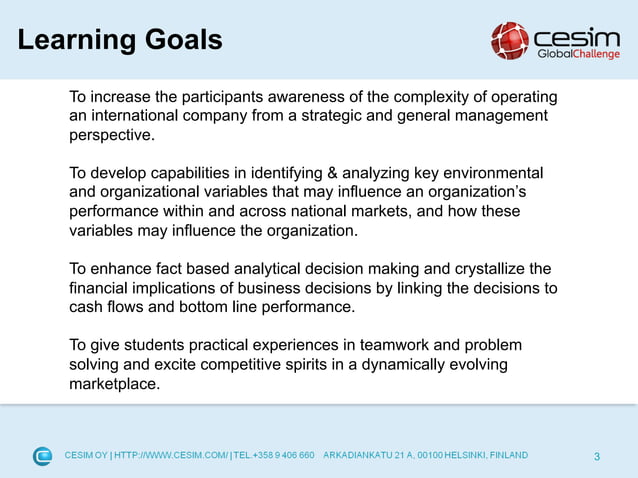 Cesim Global Challenge International Business Simulation and Strategy ...