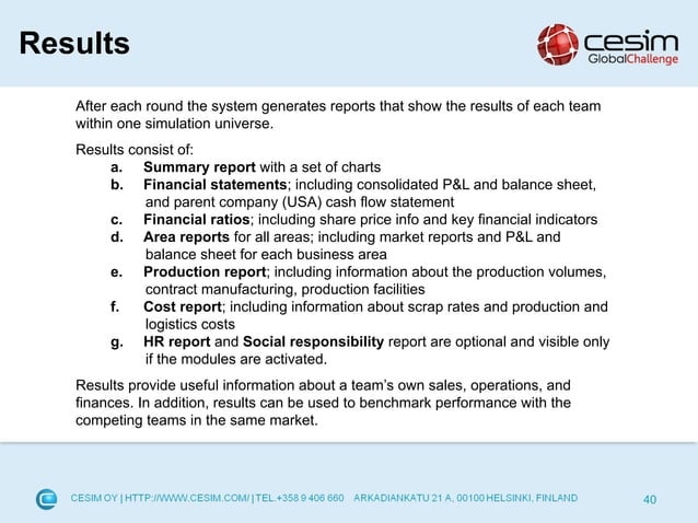 Cesim Global Challenge International Business Simulation and Strategy ...