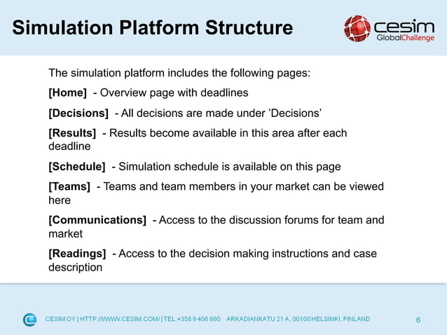 Cesim Global Challenge International Business Simulation and Strategy ...