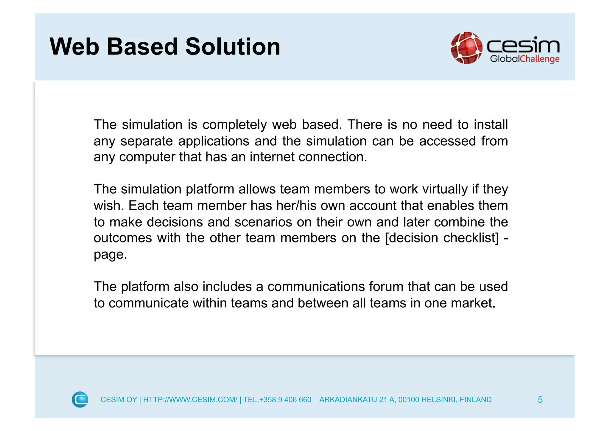 Cesim Global Challenge Introduction | PDF