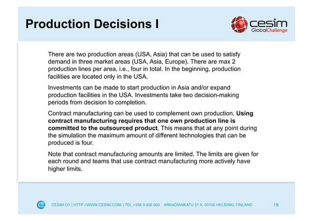 Cesim Global Challenge Introduction | PDF