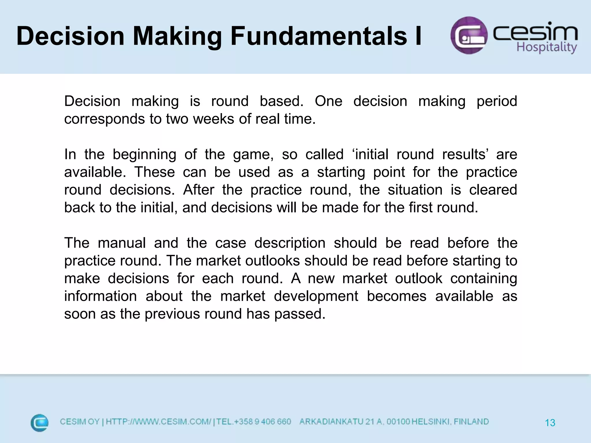 Cesim Hospitality Hotel and Restaurant Management Simulation Game Guide ...