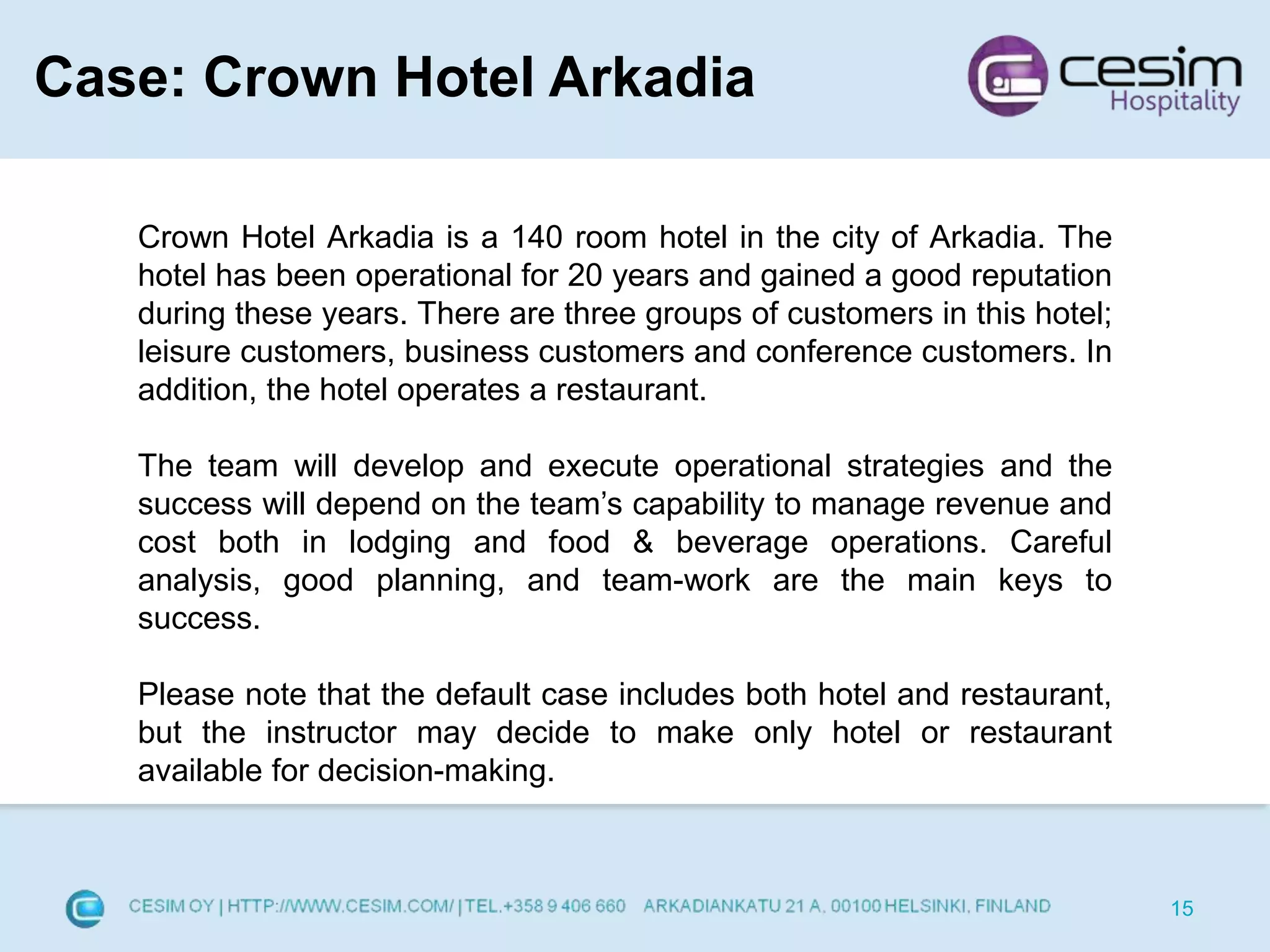 Cesim Hospitality Hotel and Restaurant Management Simulation Game Guide ...