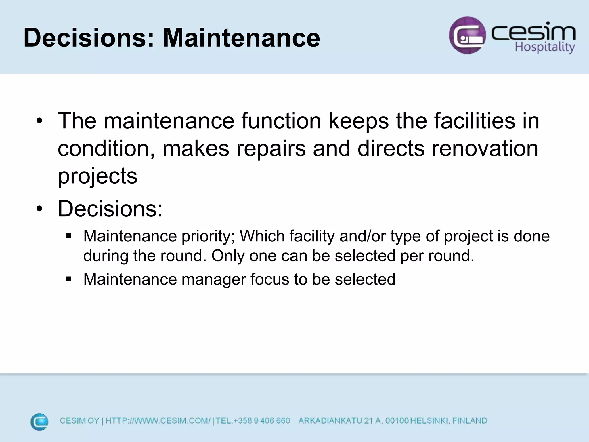 Cesim Hospitality Hotel and Restaurant Management Simulation Game Guide ...