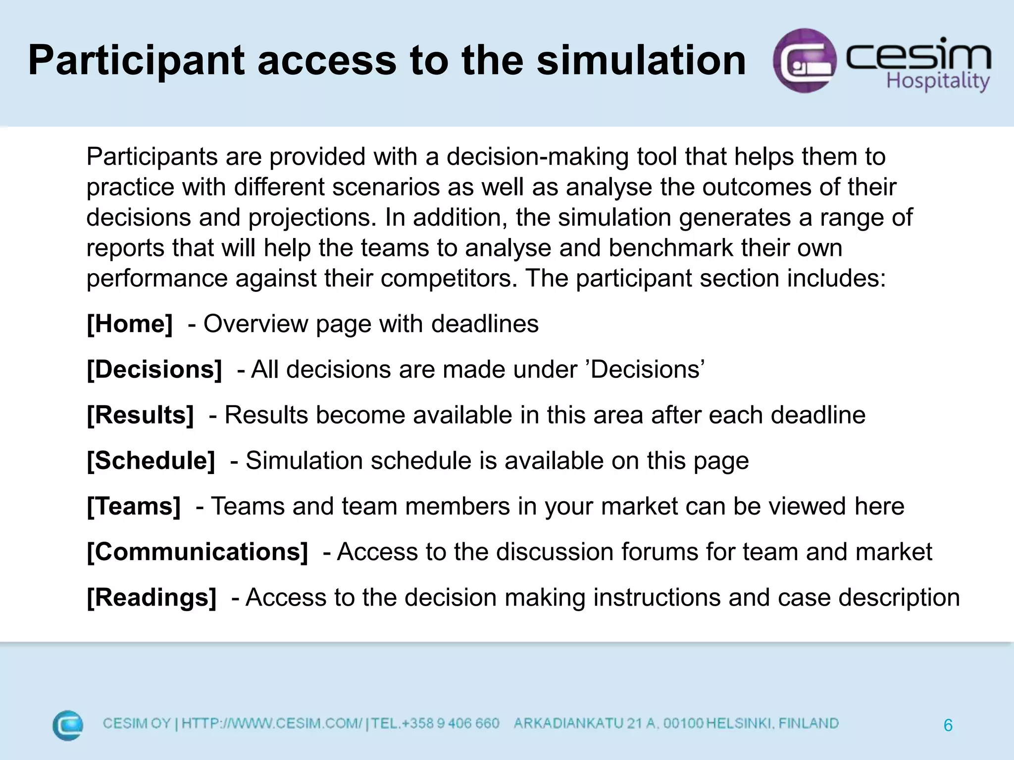 Cesim Hospitality Hotel and Restaurant Management Simulation Game Guide ...