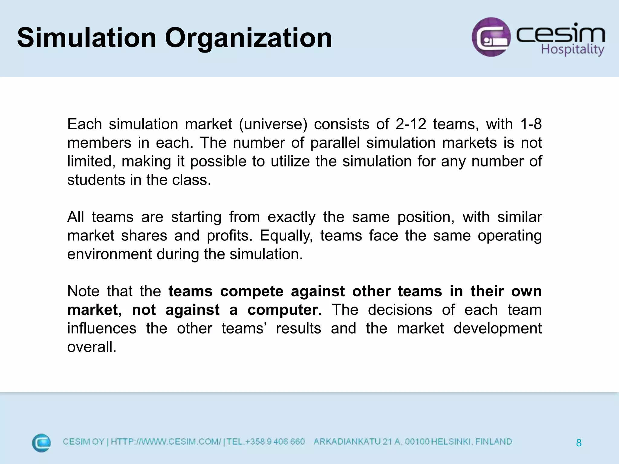 Cesim Hospitality Hotel and Restaurant Management Simulation Game Guide ...