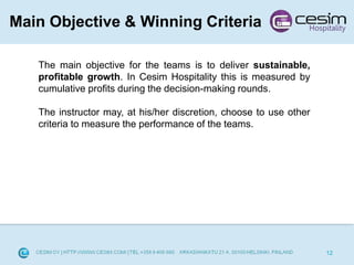 Cesim Hospitality Hotel and Restaurant Management Simulation Game Guide ...