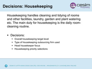 Cesim Hospitality Hotel and Restaurant Management Simulation Game Guide ...