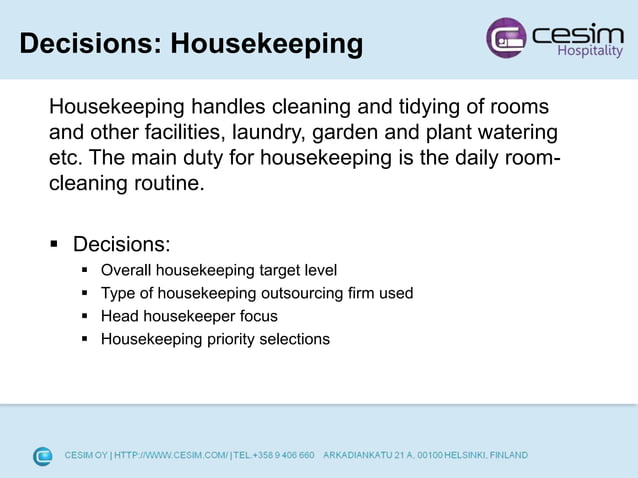 Cesim Hospitality Hotel and Restaurant Management Simulation Game Guide ...