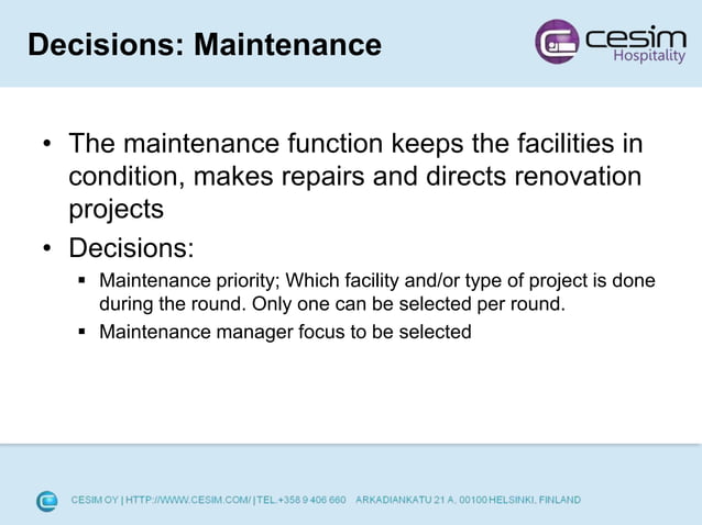 Cesim Hospitality Hotel and Restaurant Management Simulation Game Guide ...