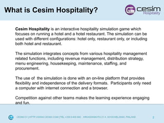 Cesim Hospitality Hotel and Restaurant Management Simulation Game Guide ...