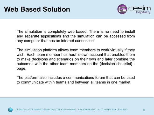 Cesim Hospitality Hotel and Restaurant Management Simulation Game Guide ...