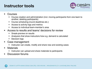 Cesim Hospitality Hotel and Restaurant Management Simulation Game Guide ...