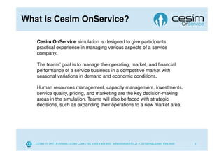 Cesim OnService Small Service Business Management Simulation Game Guide ...