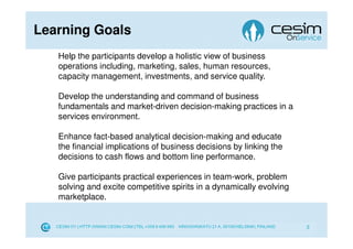 Cesim OnService Small Service Business Management Simulation Game Guide ...