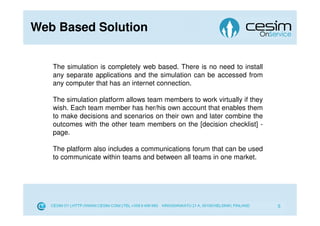Cesim OnService Small Service Business Management Simulation Game Guide Book | PDF