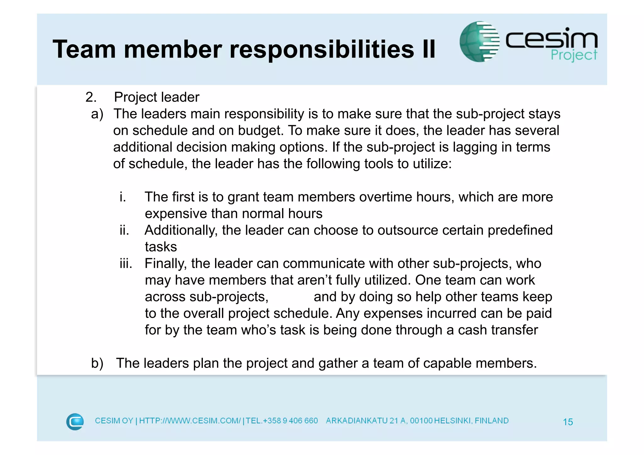 Cesim Project Project Management Simulation Game Guide Book Pdf Simulation Video Games