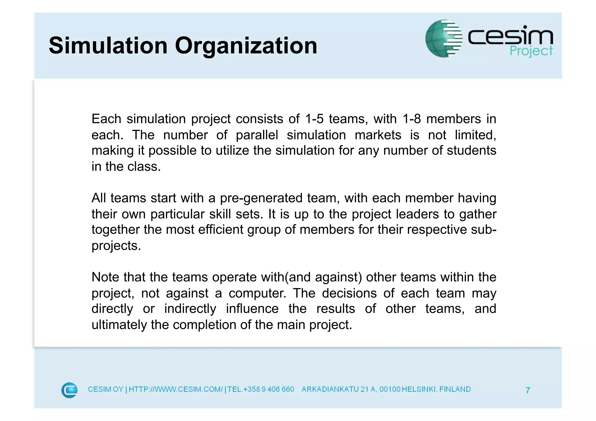 Cesim Project Project Management Simulation Game Guide Book | PDF