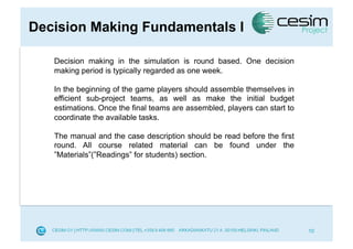 Cesim Project Project Management Simulation Game Guide Book | PDF