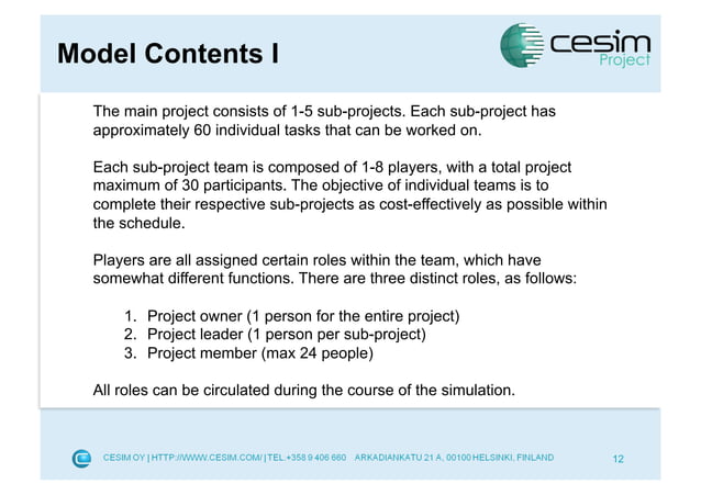 Cesim Project Project Management Simulation Game Guide Book | PDF ...