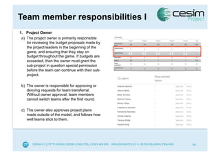 Cesim Project Project Management Simulation Game Guide Book | PDF