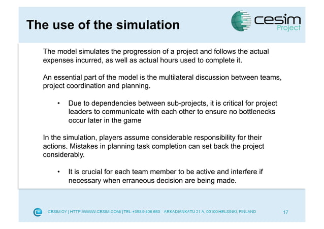 Cesim Project Project Management Simulation Game Guide Book | PDF ...